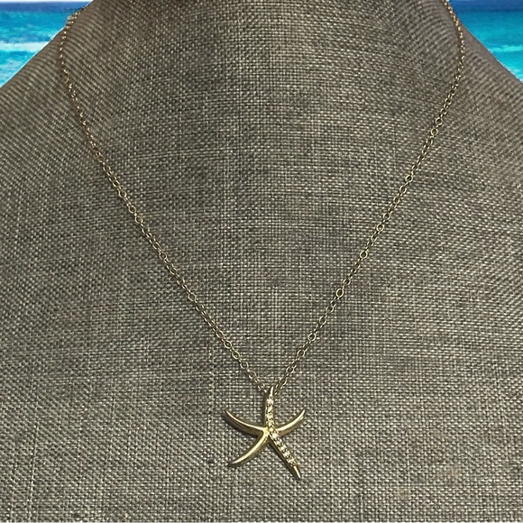 Jewelry | Vintage Fas 925 Cz Starfish Pendant Necklace | Poshmark
